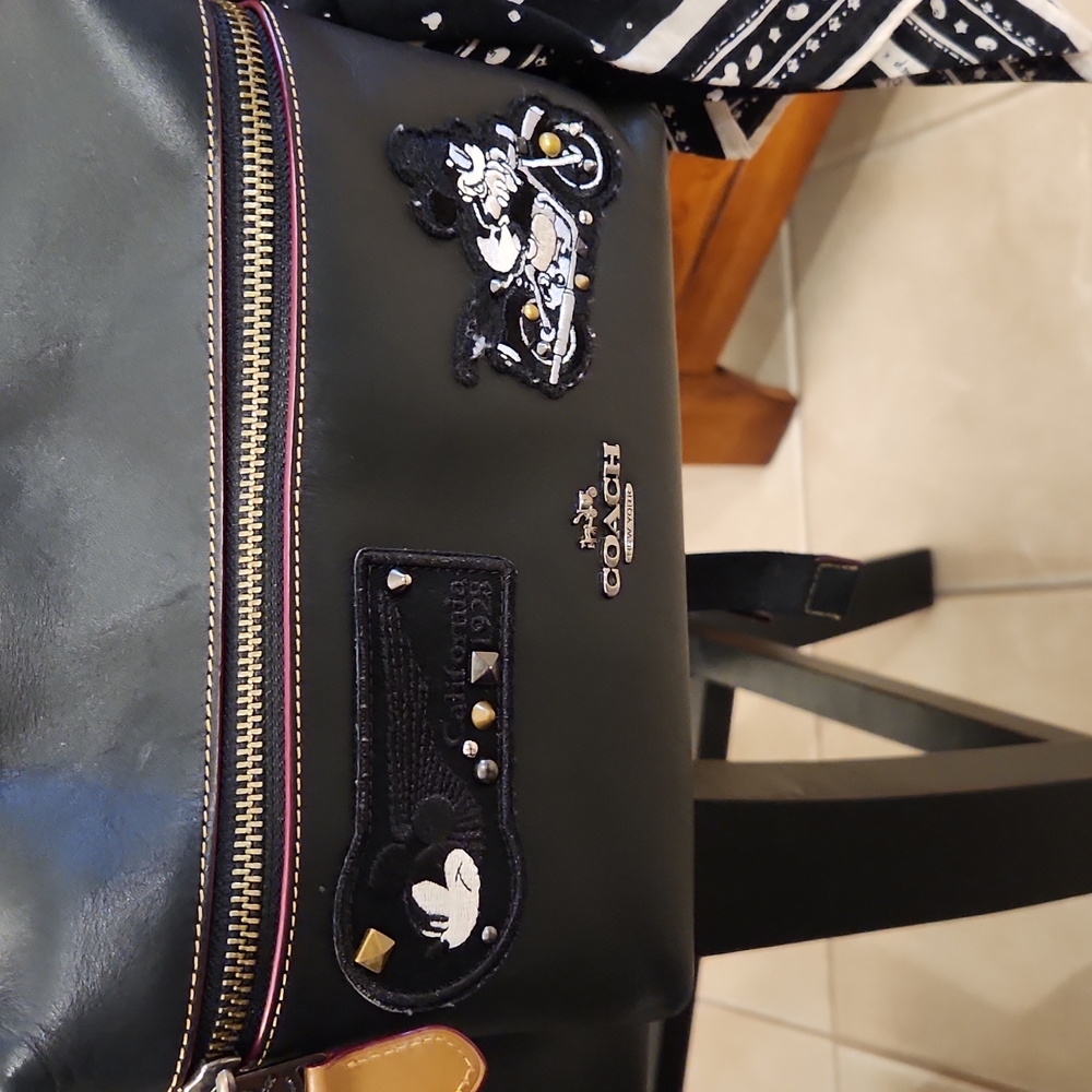 Disney X Coach Biker Mickey Mouse Backpack Black Leat… - Gem